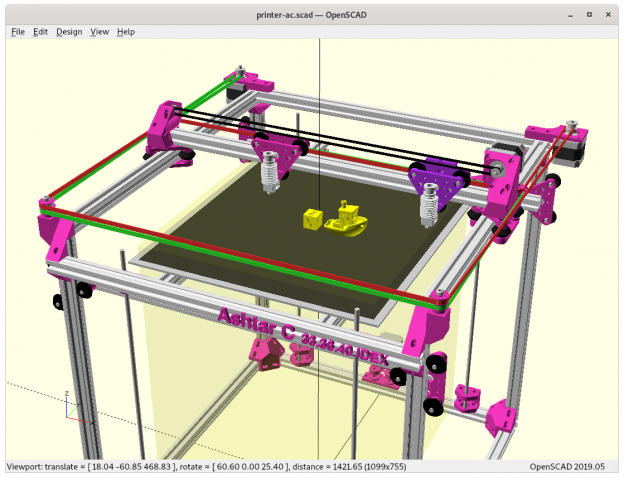 3D Printing: Ashtar C IDEX (Independent Dual Extrusion) | XYZ dims